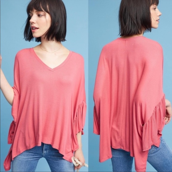 Anthropologie | Tops | Anthropologie Akemi Kin Capa Fluttered Top ...